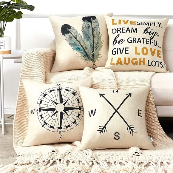 Bedding | 4 Decorative Throw Pillow Covers Rustic Farmhouse | Poshmark